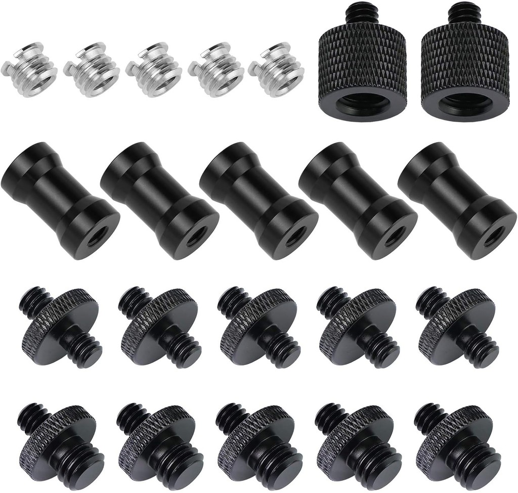 Camera Screw Adapter, 22 Pieces 1/4” to 1/4” and 1/4” to 3/8” Tripod ...