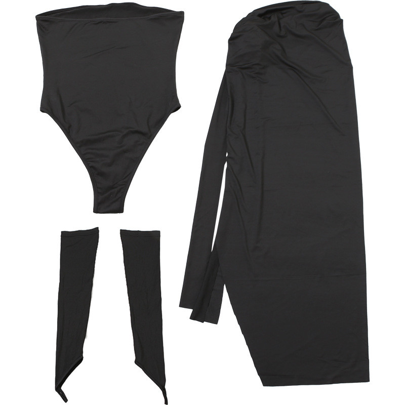 DUNEA Women's Sexy Off-shoulder Bodysuit & Split Skirt Set | Shopee ...