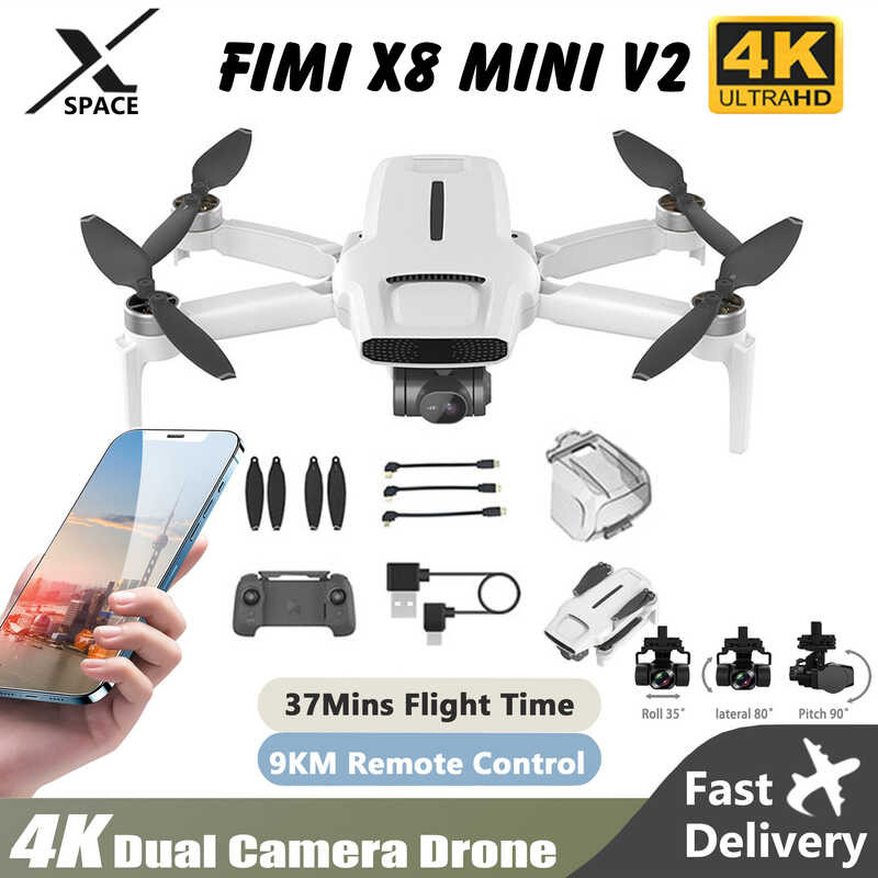 Ba Drone Fimi X8 Mini V2 Propesyon Gamit Ang 4K Camera EIS WIFI Uav ...