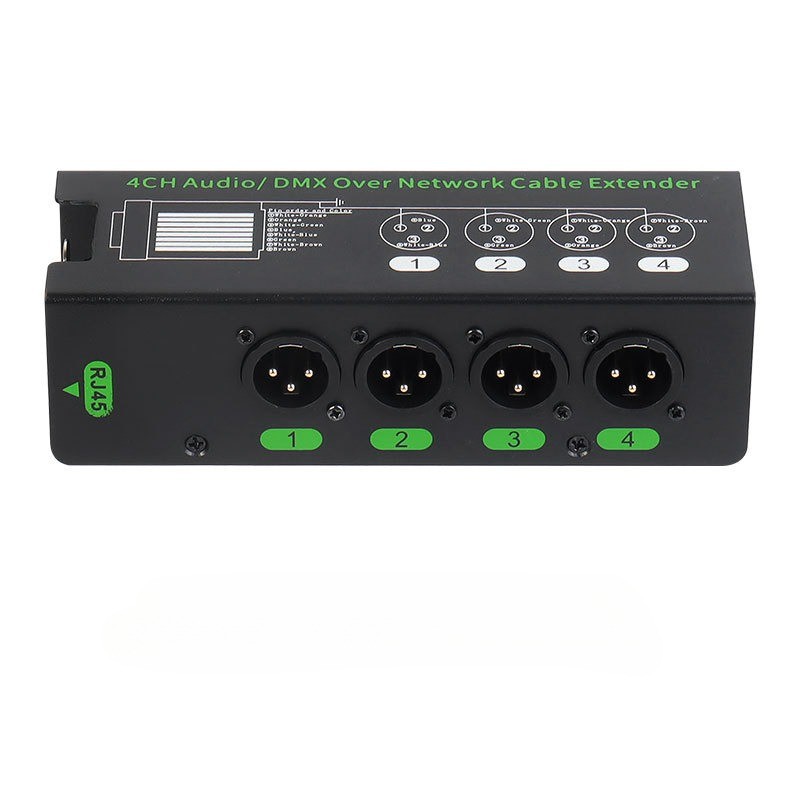4-Channel 6.5 + 3-Pin XLR Audio/DMX Over Network Cable Extender DMX512 ...
