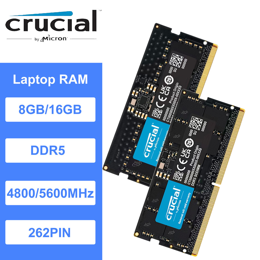 Crucial 8GB 12GB 16GB 32GB 42GB DDR5 4800Mhz 5600Mhz 1.1V 262Pin SODIMM ...