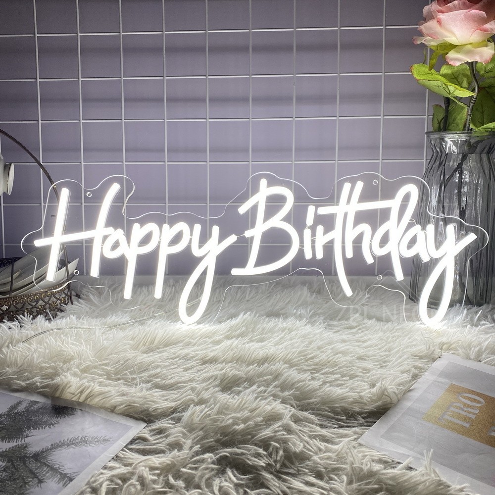 Happy Neon Birthday Party Decoratio Wall Art Room Bar Club Night Lights ...