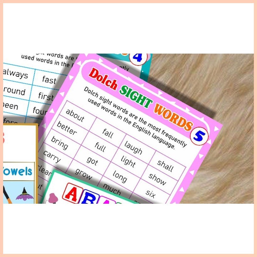 Laminated chart Word Families / Sight words / vowels / consonant A4 ...