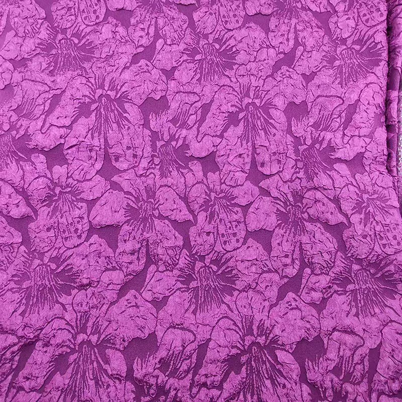 New Jacquard Cloth Bubble Relief Wrinkle Fabric Lily Embossed Diy ...