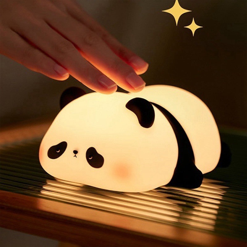 Cartoon cute panda night light bedside light children's room tabletop ...