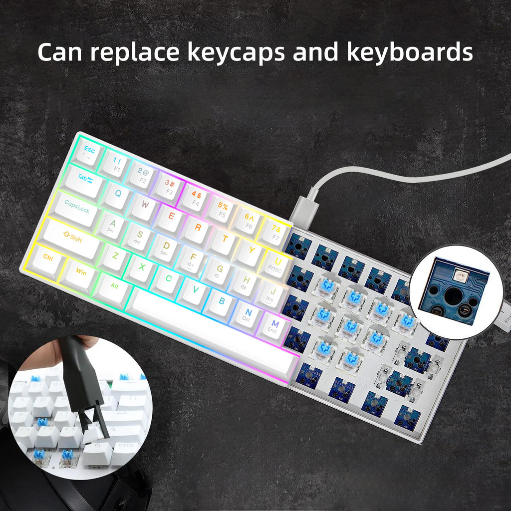 JOMAA Mechanical Gaming Keyboard for PC/Desktop/Laptop Portable Wired ...