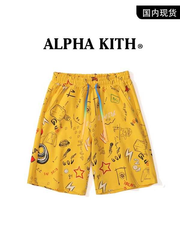 ALPHA KITH shorts men's summer trendy brand casual sports five point ...