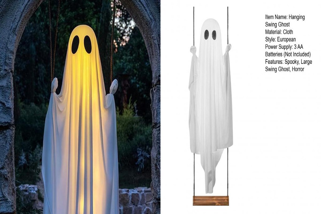 EDI Hanging Swing Ghost Halloween Decoration Realistic Halloween Ghost ...