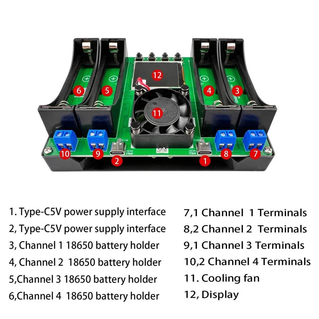 Display LCD Capacity MAh MWh Lithium Digital Power Detector Module ...