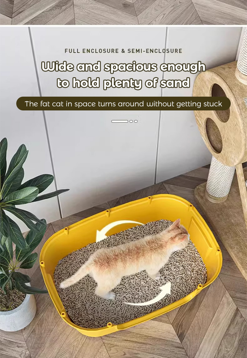 Cat Litter Box Large With Scooper Fully Enclosed Cat Toilet Anti Spill ...
