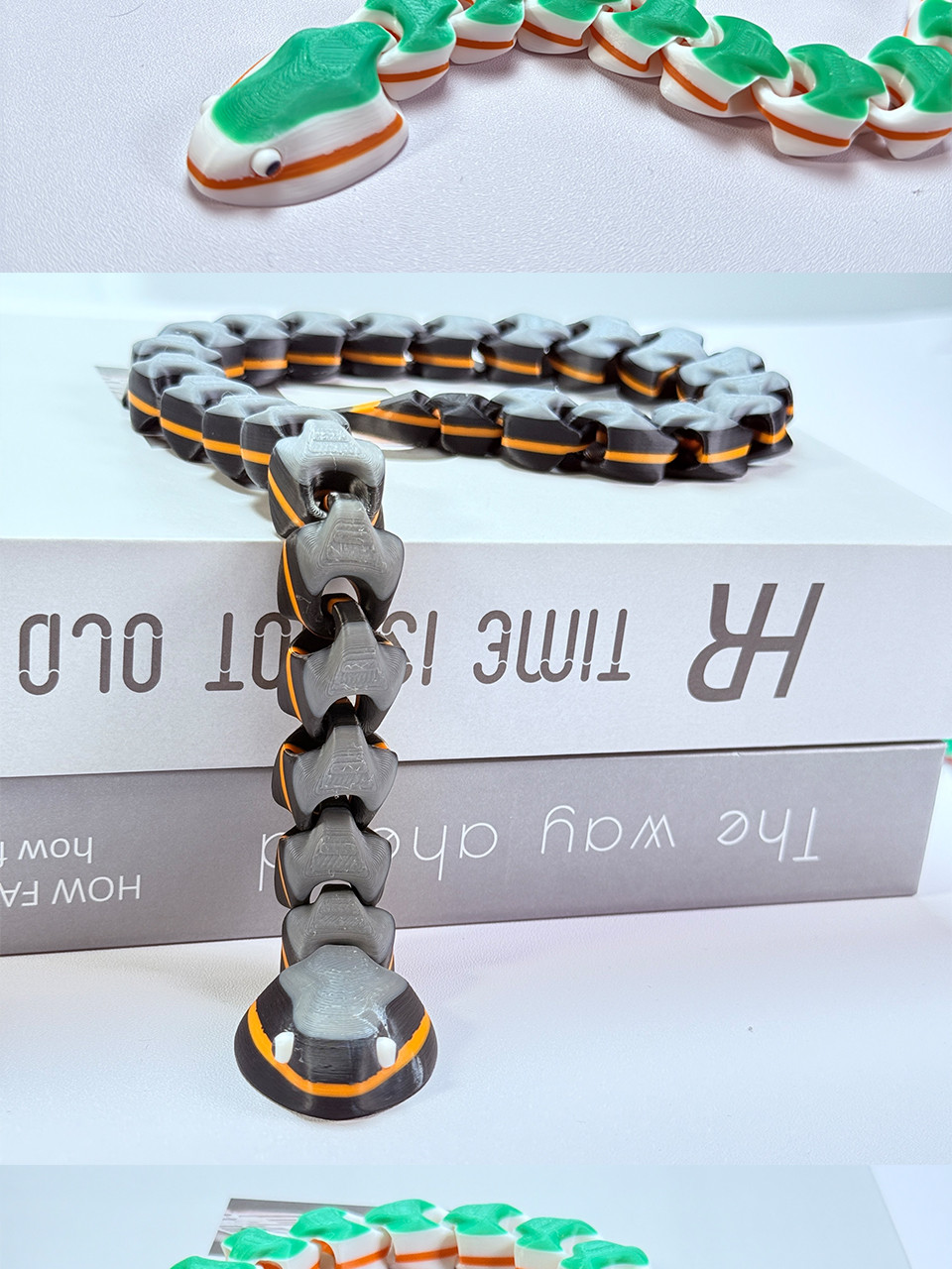 3D Printed - Joint snake - Intricately Detailed & Poseable Ornament ...