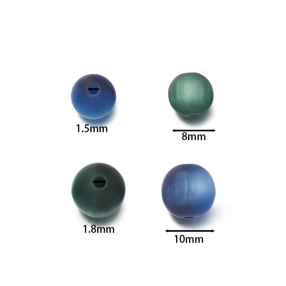 St. kunkka 8/10mm Resin Cat's Eye Beads 10Pcs Tricolor Gradient Round ...