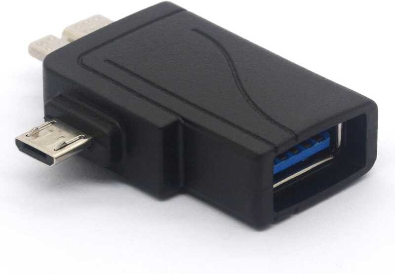 micro PIIHUSW angled OTG adapter - USB female to B male adapter Micro 3 ...