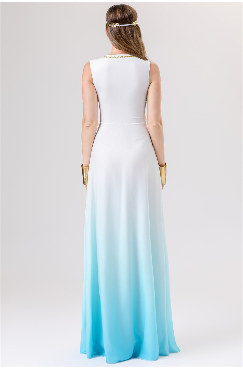 Halloween Cosplay Ancient Egypt Costume Long Dress Egyptian Queen Greek ...