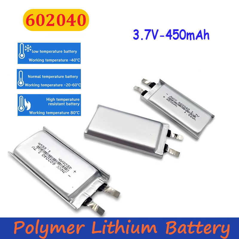 Lithium Polymer Battery 602040 3.7V 450Mah Li-Ion Rechargeable Batteries Cells For GPS Mp3/4/5 ...