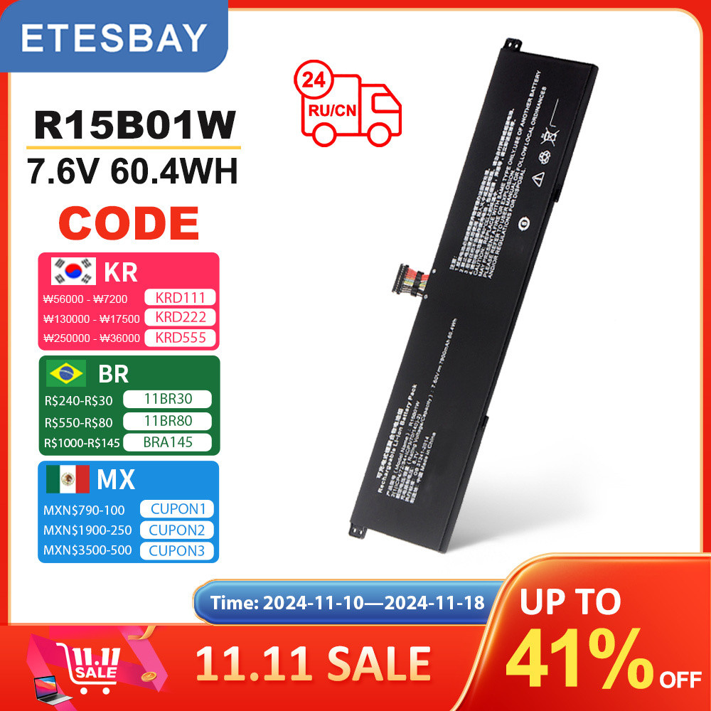 ETESBAY 2 Bc R15b01w Laptop Battery For Xiaomi Mi Pro 15.6 Inch Series ...