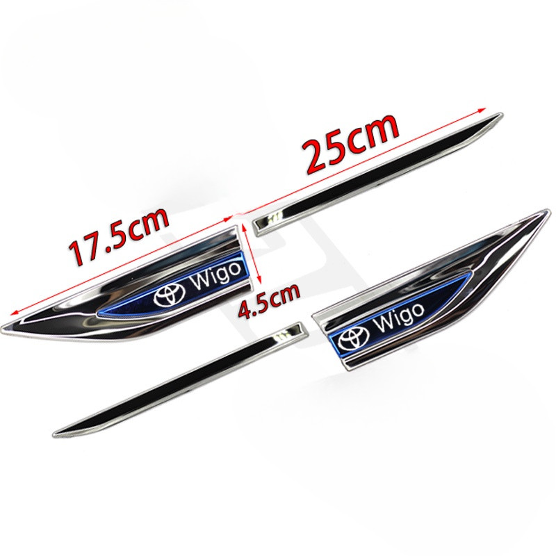 Toyota Wigo Car Stainless Steel Car Door Fender 3D Metal Side Logo ...