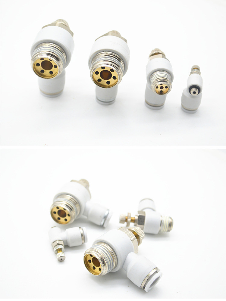 Pneumatic air pipe joint SL4-M5 adjustable flow valve SL6/8-02/01 cylinder speed control valve ...