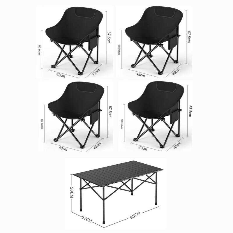 PG (5Pcs) Outdoor Chair Armchair, Moon Chair, And Long Table XL Set ...