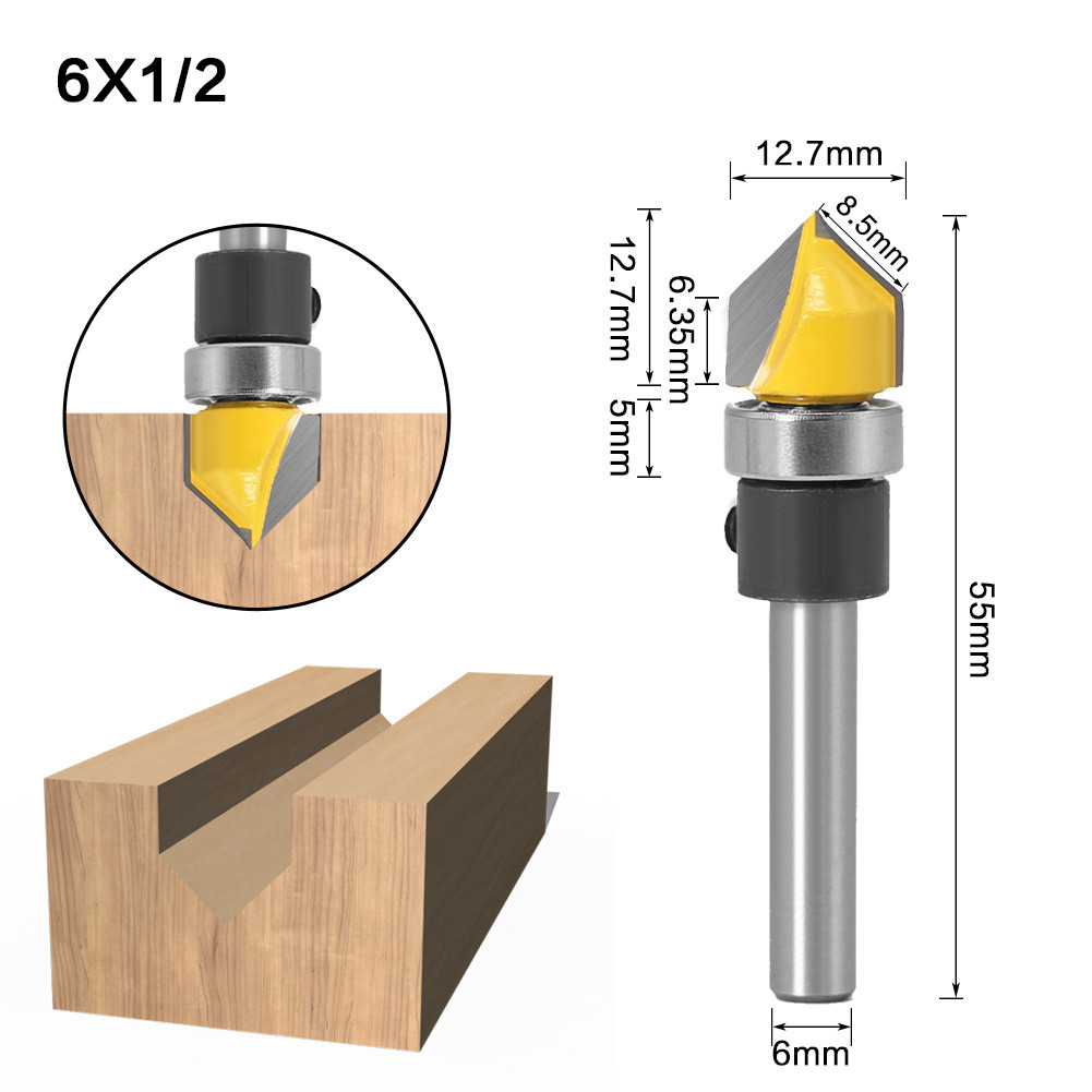 90° V-Groove Chamfer Bit for Woodworking and Aluminum Composite Panels ...