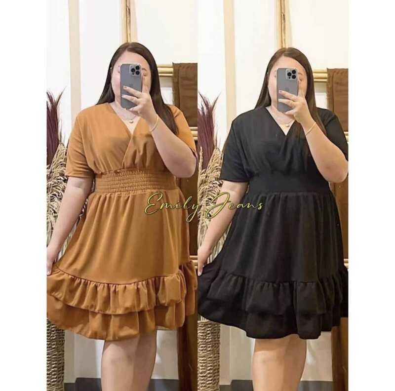EMILY Plus Size XL - 4Xl Chest Overlap Casual Dress BESTSELLER 365 9D6 ...