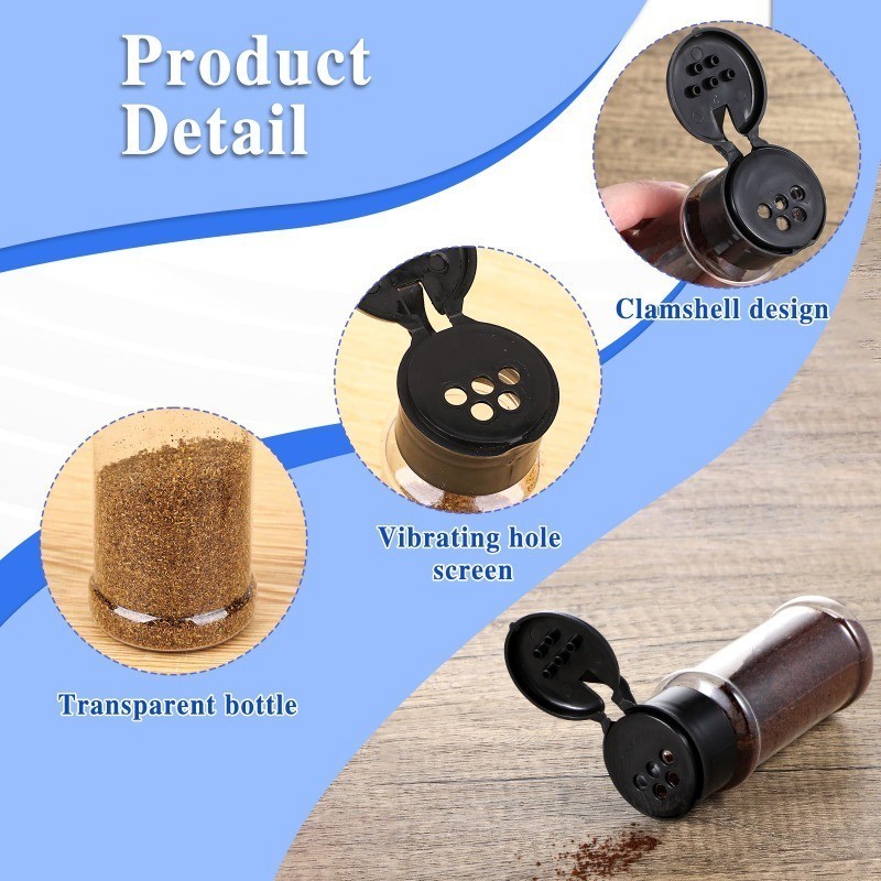 Portable Spices Seasoning Shaker Bottles - Sugar Salt Pepper Jars BBQ ...