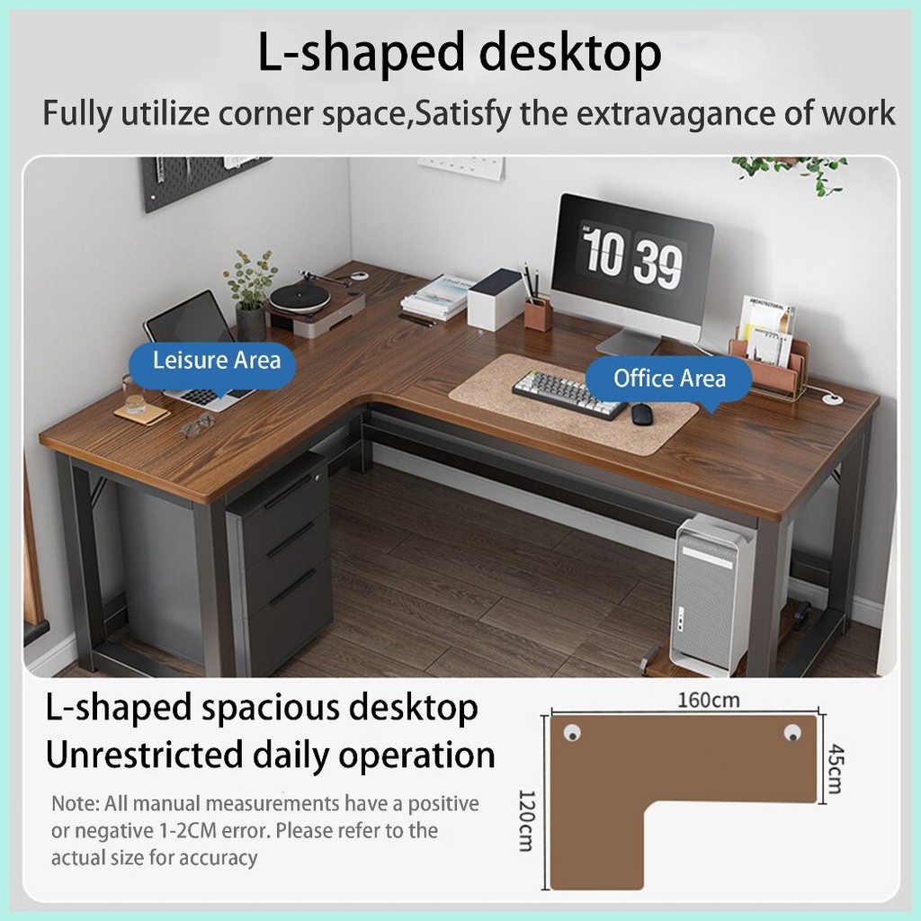 Corner Desk Office Table L Shape Left and Right Computer desk Study ...