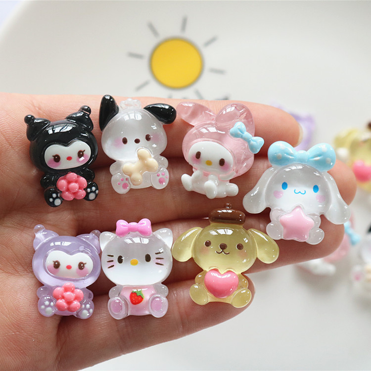 Cute Cinnamoroll Anime Jibbitz for Crocks Crystal Kuromi Jibbits Sanrio ...