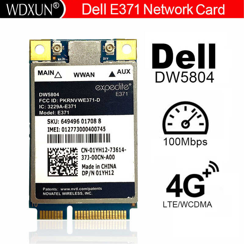 Wireless Dw5804 Original 4G Lte/Wwan Mobile Broadband 01Yh12 E371 Mini Pci-E 3G/4G Internal ...
