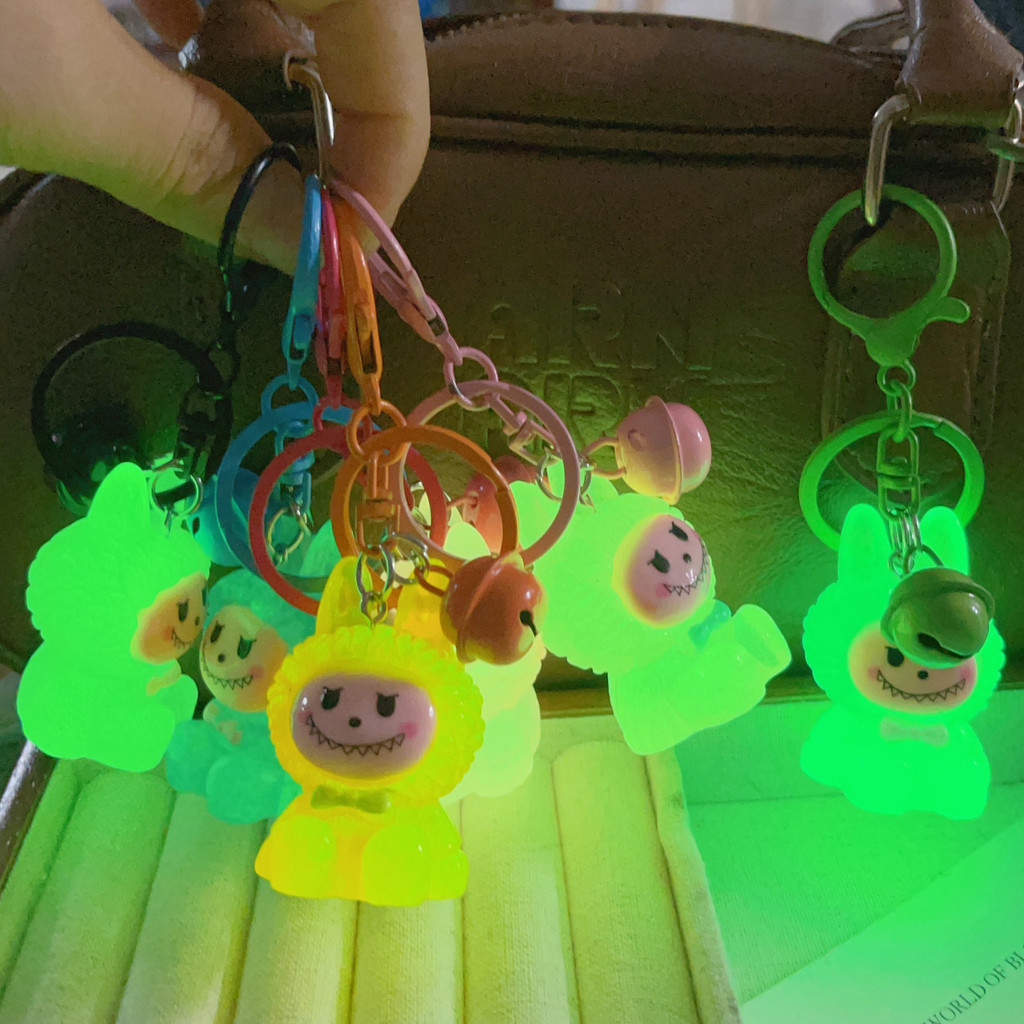 Cartoon Labubu Small Sheep Keychain - Lovely Glow in The Dark LABUBU Keyrigns - Backpack Pendant ...