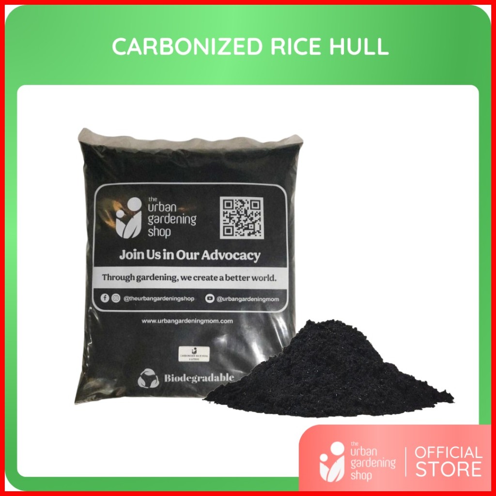 THE URBAN GARDENING SHOP 8-liter RIce Husk Biochar (Carbonized Rice ...
