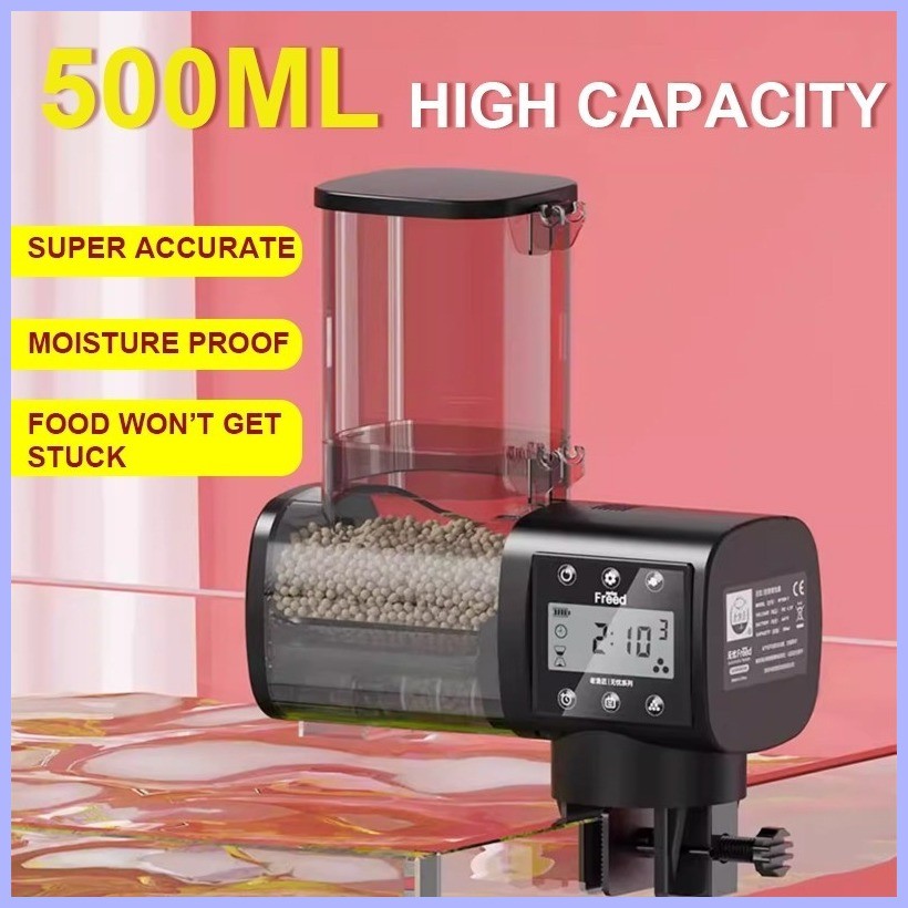 500ML Large Capacity Fish Tank Intelligent Timing Feeder Aquarium ...