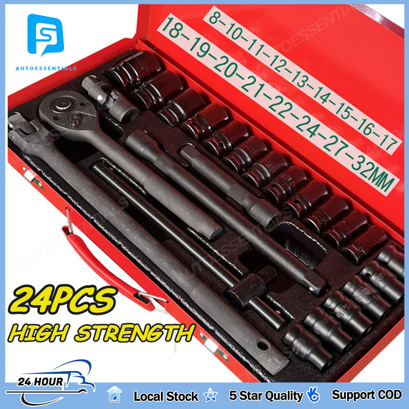 24pcs Automotive Tools Set for Car/truck Repair 1/2 Drive Flyman Torque ...