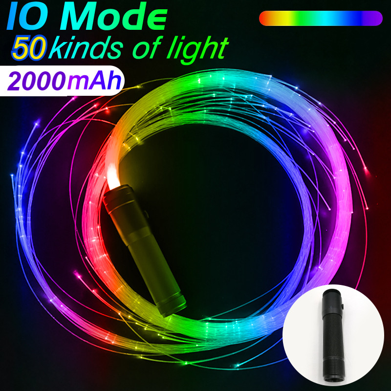 Led Dancing Fiber Optics Whip 360°Swivel Colorful Glowing Pixel Whip ...