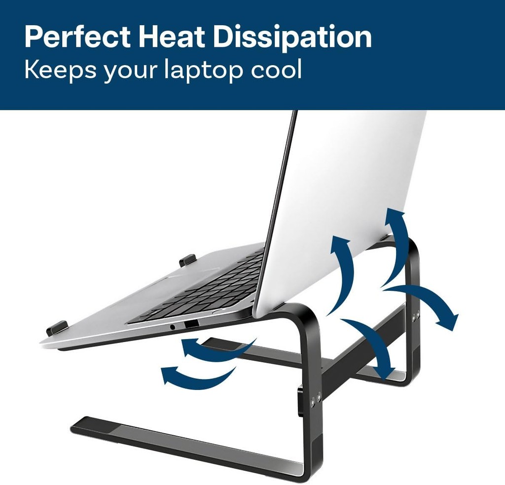 Zeus Laptop Stand Tall Laptop Riser 10 to 18 Inches Ventilated Laptop ...