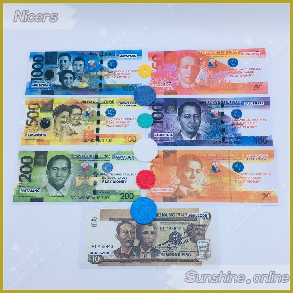 ☁ ⭐ 12set Play money set play money bills+coins | Shopee Philippines