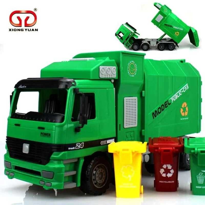 Tt [Gift] Big Size Side Loading Garbage Transfer Car Tricolor Green ...