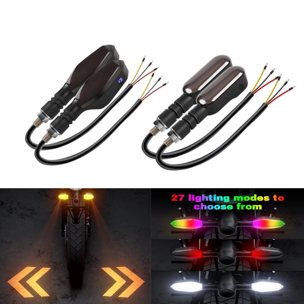 2PCS 12V Motorcycle Turn Signal Arrow Projection Light Electric Car ...