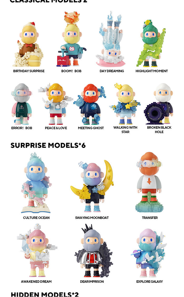 FINDING UNICORN FARMER BOB Next Generation·Pixel Universe Series Blind Box（Whole Set 10PCs ...