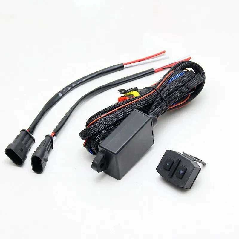 E 1Set Motorcycles LED Spotlight Switch Fog Light Wiring Harness Relay ...