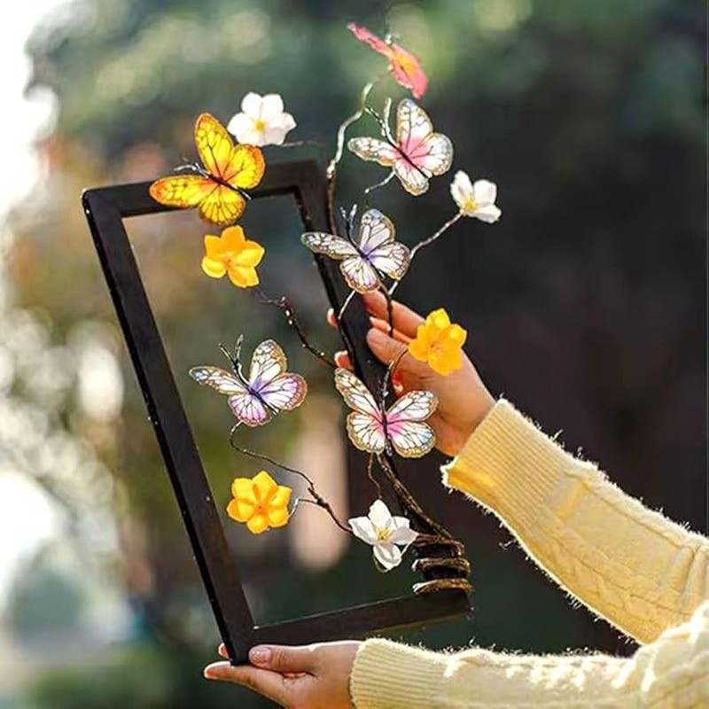 1/3Pcs Artificial Butterfly Flower Head Butterflies Decorations Without ...