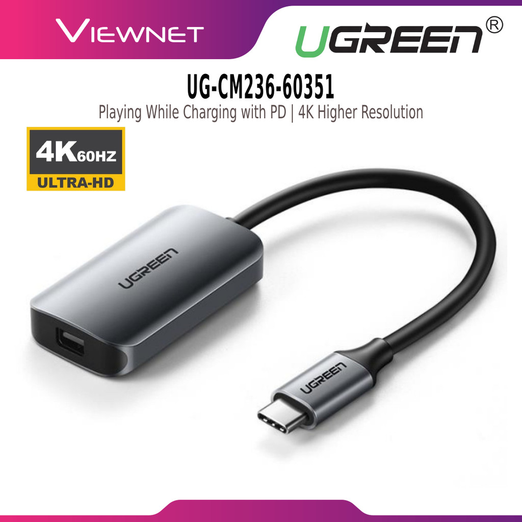UGREEN CM236 USB-C MALE TO MINI DP FEMALE MINI DISPLAY PORT ADAPTER ...