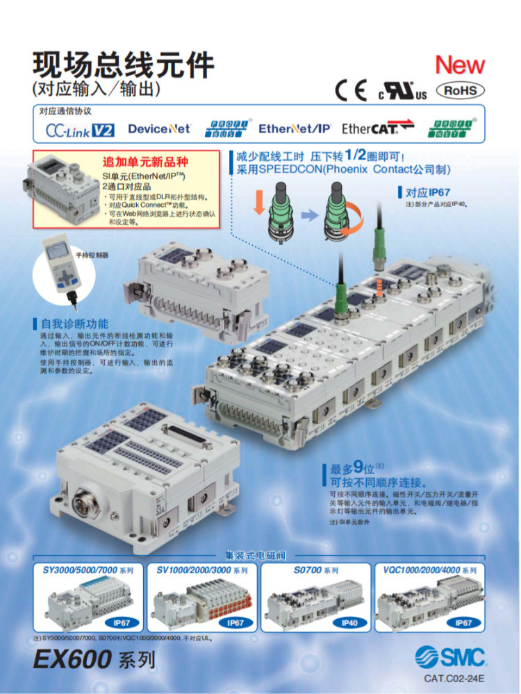 SMC Bus Valve Island Module EX600-SEC1 2 3 4 Communication Protocol ...