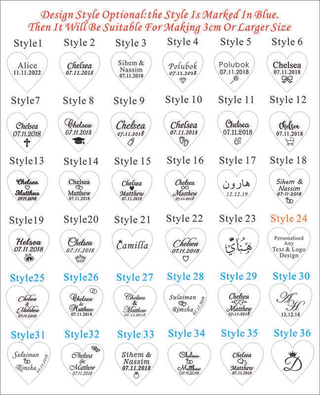 Pcs 50 Personalized Engraved Name Love Hearts Labels Party Table Custom ...