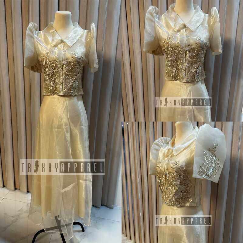 ㄝ Blouse At Skirt Modern Filipiniana (Ang Disenyo Ay Depende Sa Lace Na ...