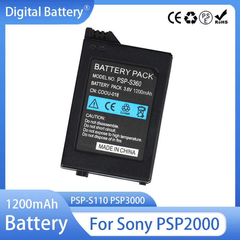 Psp-S110 Psp2000 Battery 1200Mah Replacement Lithium Batteries For Sony ...