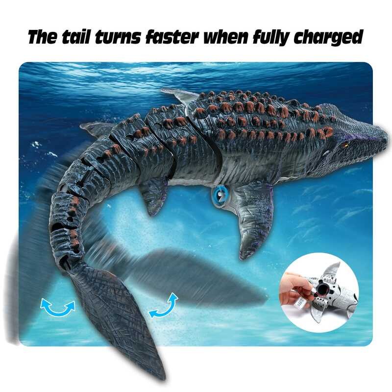 Remote 2.4G Control Dinosaur Kid Mosasaurus Diving Rc Boat Outdoor Toy ...