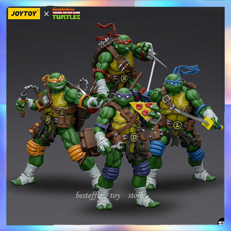 Joy Toy Anime Figure Ninja Turtles Tmnt Leo Raphael Action Figures 1/18 ...