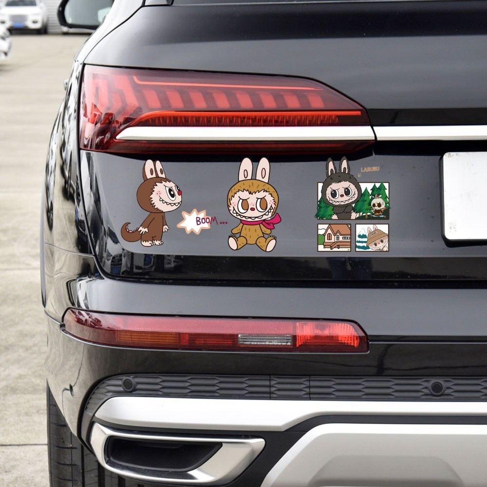 Cartoon Labubu Monster Waterproof Car Styling Stickers Cute Small Sheep ...