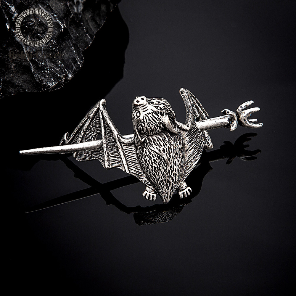 Vintage ★ Norse Gothic Bat Women Hairpins Antique Metal Hairstick Punk ...